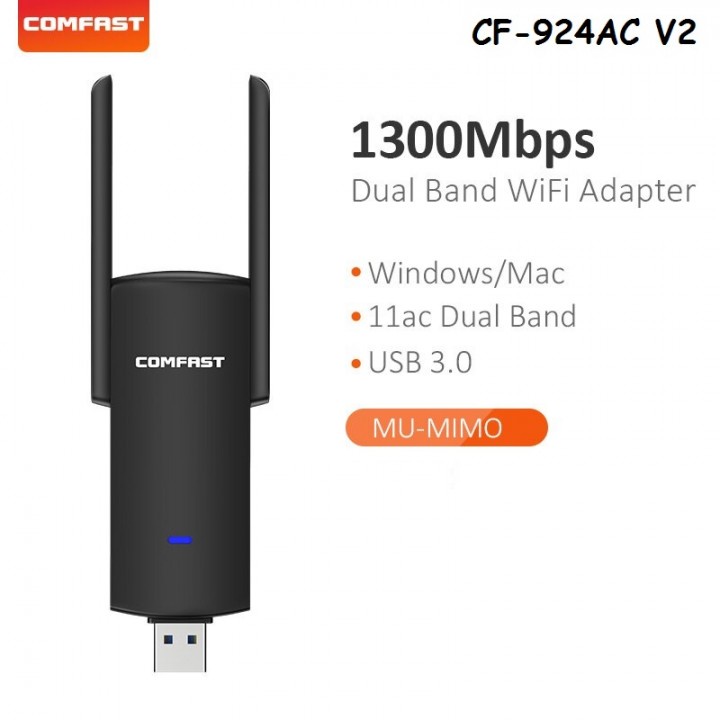 Jual COMFAST CF-924AC V2 1300Mbps Dual-band Wireless USB Adapter | Shopee Indonesia