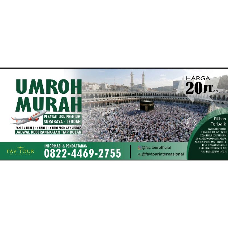 Jual Banner Paket Umroh 20jtan 9Hari Surabaya-Jeddah | Shopee Indonesia