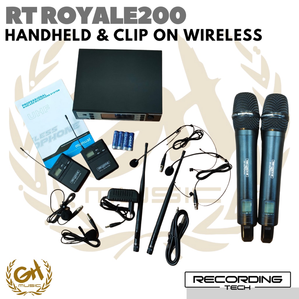 Jual RECORDINGTECH RT ROYALE200 CLIP ON & HANDHELD WIRELESS SYSTEM ...