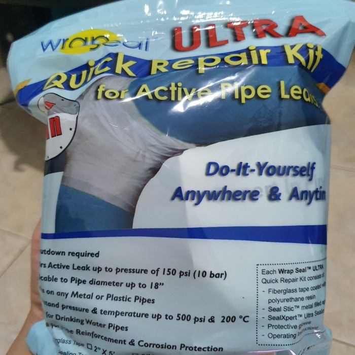 Jual Lem Pipa Wrap Seal Ultra Quick Repair Kit For Active Pipe Leaks Size 4"X12" | Shopee Indonesia