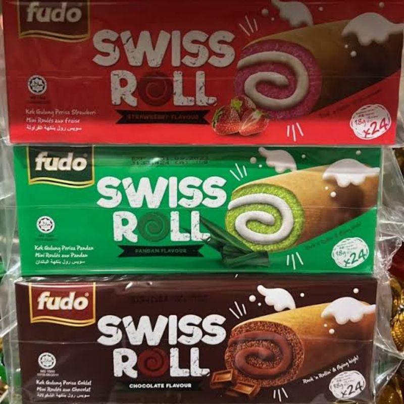 Jual Fudo Swiss Roll Malaysia isi 24 pack / Kek Kue Bolu Gulung ...