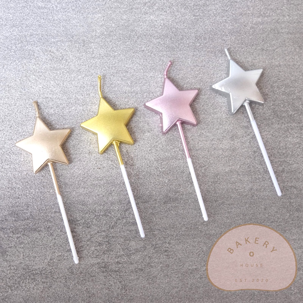 Jual LILIN BINTANG DEKORASI KUE / CANDLE STAR KECIL HIASAN KUE ULANG ...