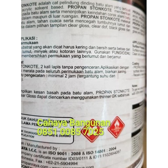Jual PROPAN Stonkote Cat Pelapis Vernis Vernish Coating Batu Alam 1Kg 1 ...