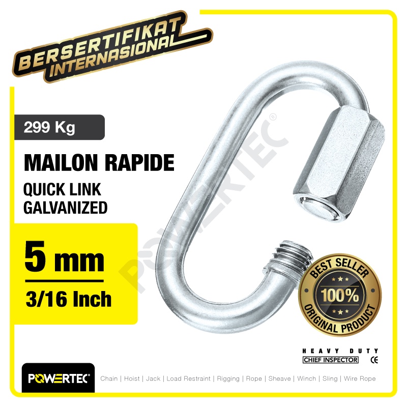 Jual POWERTEC Quick Link / Mailon Rapide 5mm Screw Lock Climbing Gear ...