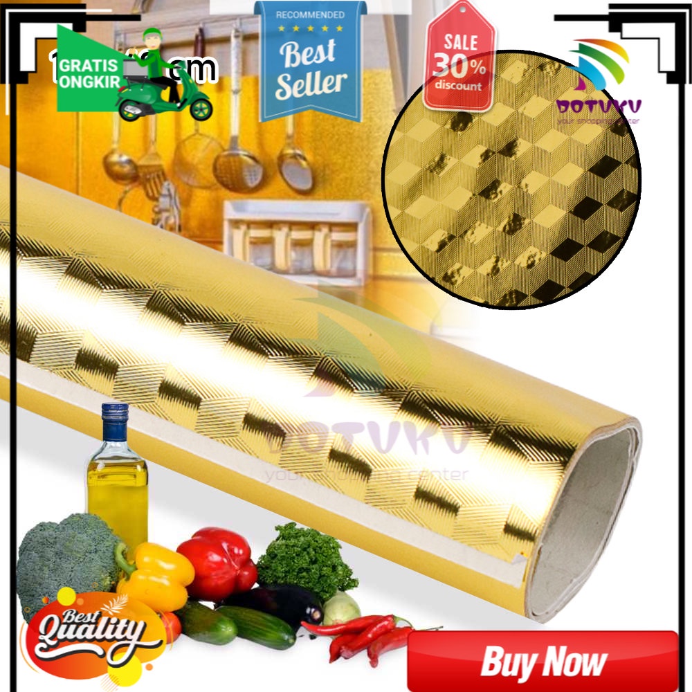 Jual Wallpaper Aluminium Foil Anti Minyak Waterproof Sticker 100x60cm ...