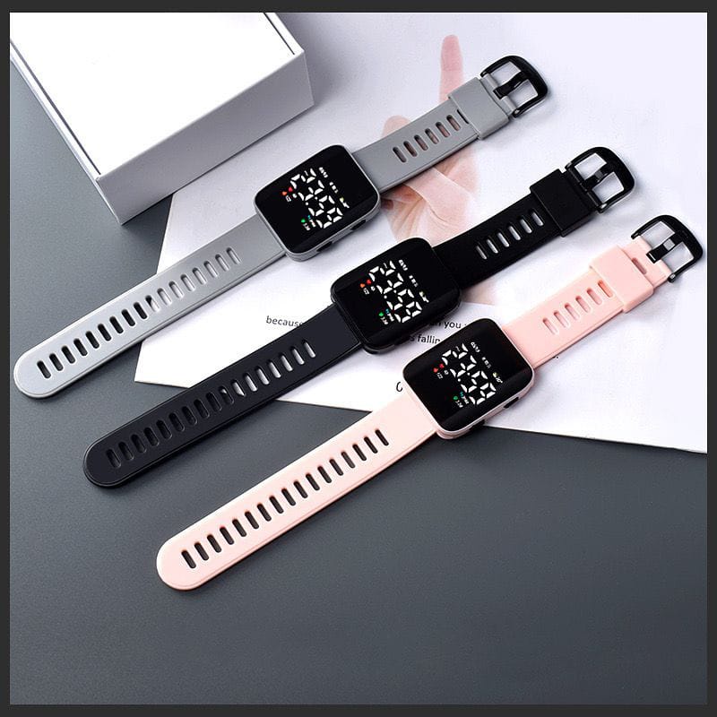 Jual KASTAMANWATCH - JAM TANGAN LED DIGITAL KOTAK PRIA WANITA RUBBER ...