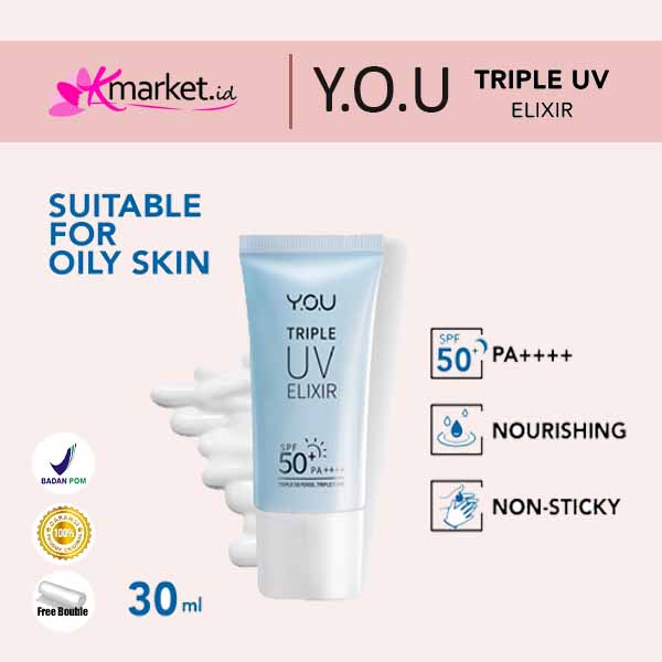 Jual YOU Sunscreen Triple UV Elixir SPF 50+ PA++++ [UVA UVB Blue Light ...