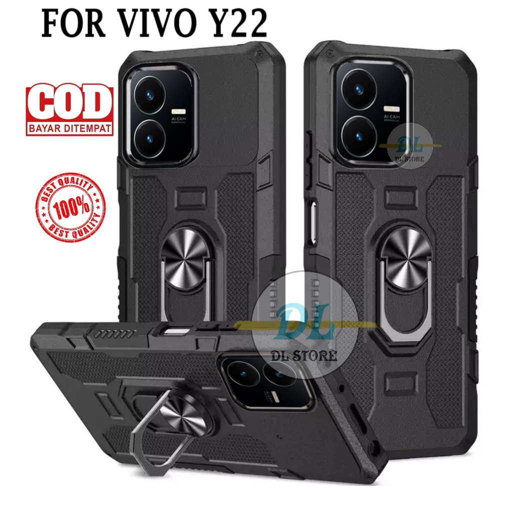 Jual Casing Untuk Vivo Y22(New 2022) Hard Case Ring Armor Robot Case ...