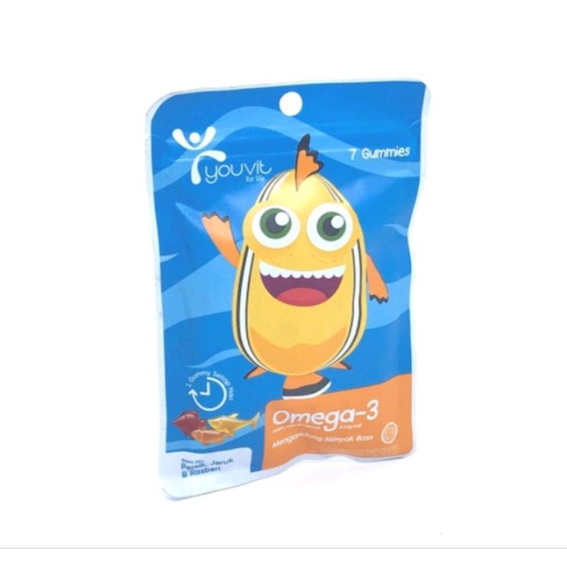 Jual youvit omega 3 anak 7 gummy suplemen omega 3 bentuk gummy rasa mix ...