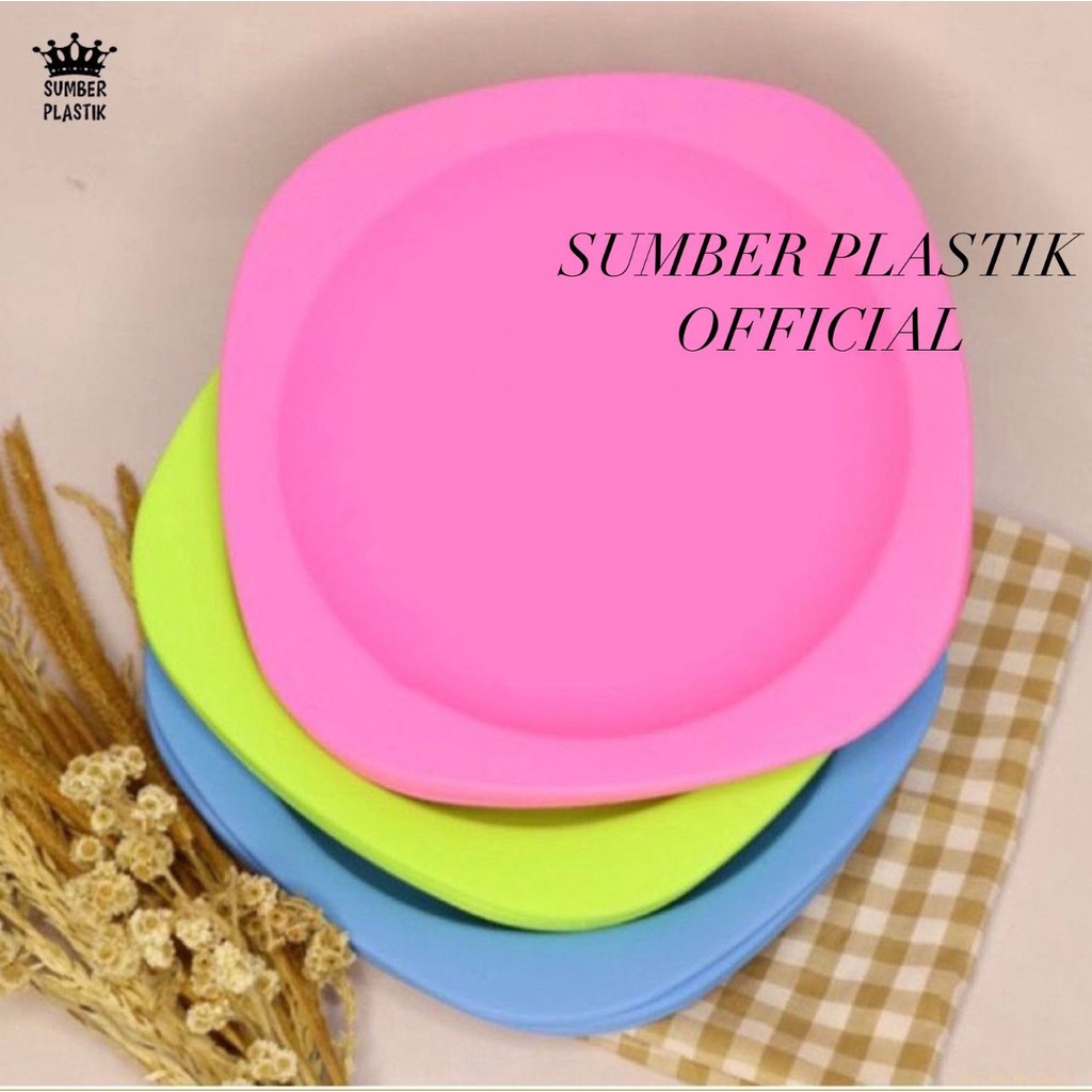Jual Piring Makan/Piring Plastik Motif Persegi (1LUSIN=12PCS) Murah lebay | Shopee Indonesia