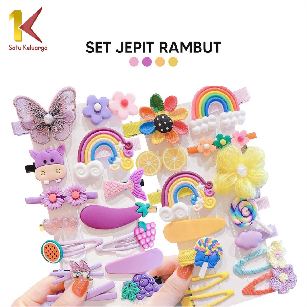 Jual Satu Keluarga Set Jepit Rambut Anak 14 IN 1 C317 Jepitan Rambut ...