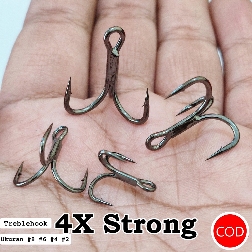 Jual Treble hook 4x Strong kail Pancing Mata tiga Kail Jangkar Cutting ...
