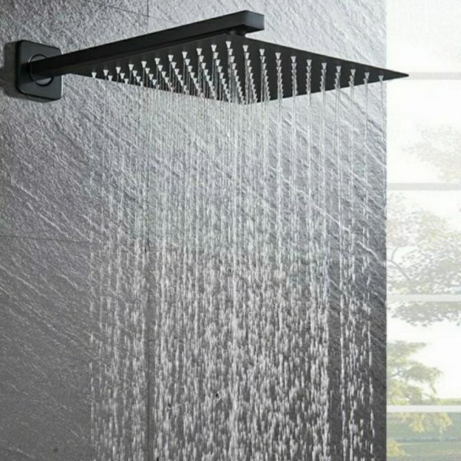 Jual WALL SHOWER HITAM 10 INCH / SHOWER TANAM MODEL HUJAN BLACK MODEL ...