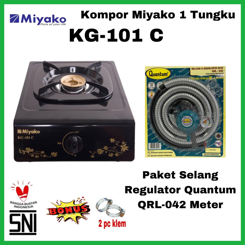 Jual Kompor Gas Miyako 1 Tungku KG-101C BONUS Paket Selang Regulator Quantum / KG 101 C | Shopee ...
