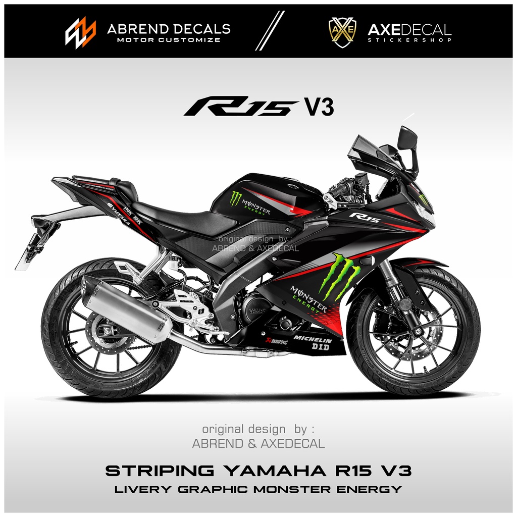 Jual Striping R15 V3 Graphic Monster / Stiker Motor Yamaha R15 V3 ...