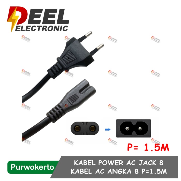 Jual KABEL POWER AC ANGKA 8 COLOKAN JACK KABEL AC ANGKA 8 POWER LISTRIK | Shopee Indonesia