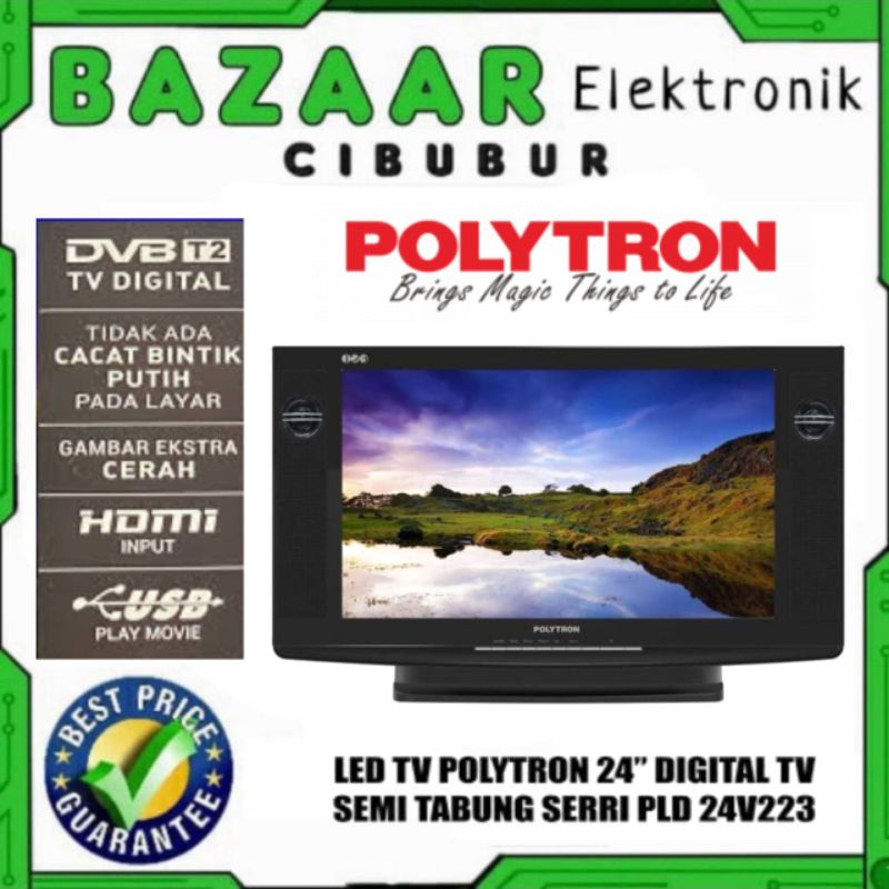 Jual TV DIGITAL Tabung POLYTRON 24V223 24 Inch Garansi Resmi | Shopee ...