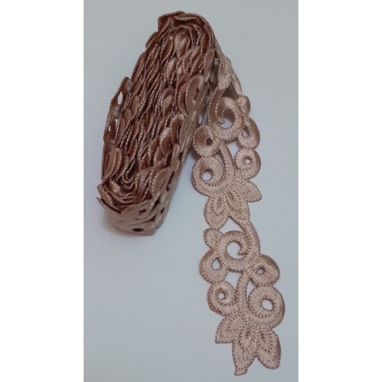 Jual renda bordir cantik kepang/renda berkualitas/renda bordir ...