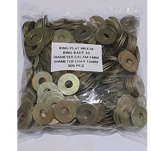 Jual RING PLAT M6×18 ,WARNA KUNING UNTUK RING BAUT ,DIAMETER DALAM 6MM ...