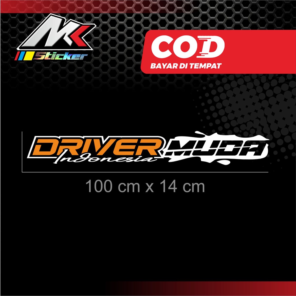 Jual Sticker Driver Muda Indonesia cutting sticker menyala/reflektif ...