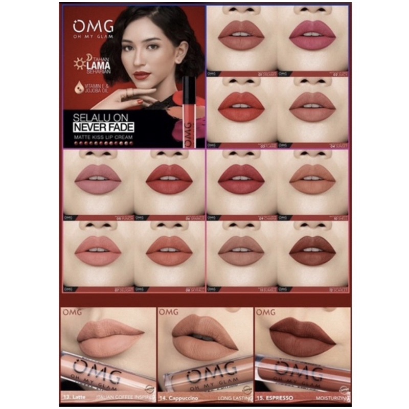 Jual OMG OH MY GLAM MATTE KISS LIP CREAM ALL VARIANTS | Shopee Indonesia