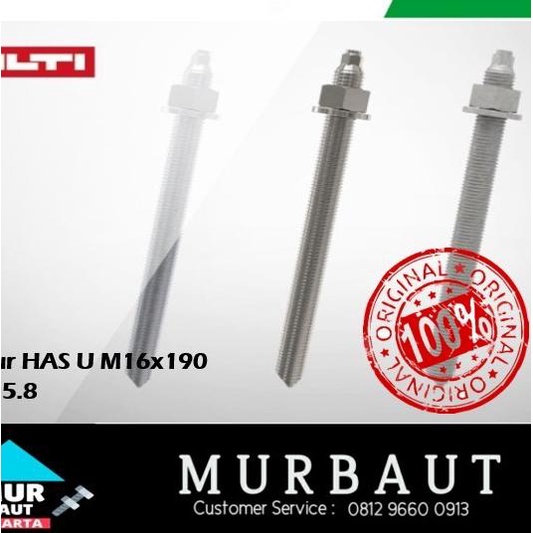 Jual ANGKUR HILTI HAS U M16 x 190 Grade 5.8 | Shopee Indonesia