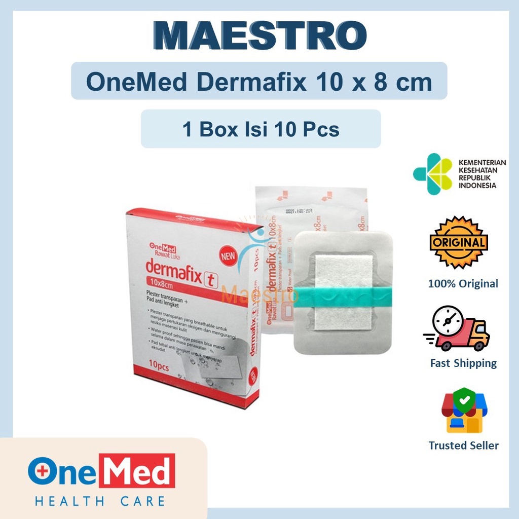Jual Dermafix T 10x8 cm Plester Luka Transparan Anti Air 10 x 8 Isi 10 ...