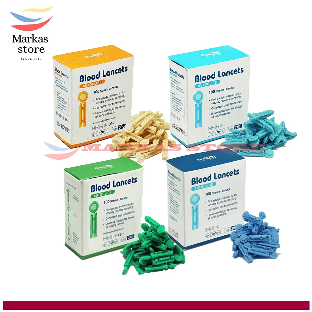 Jual Onemed Blood Lancet 21G 28G 30G 26G isi 100pcs | Shopee Indonesia
