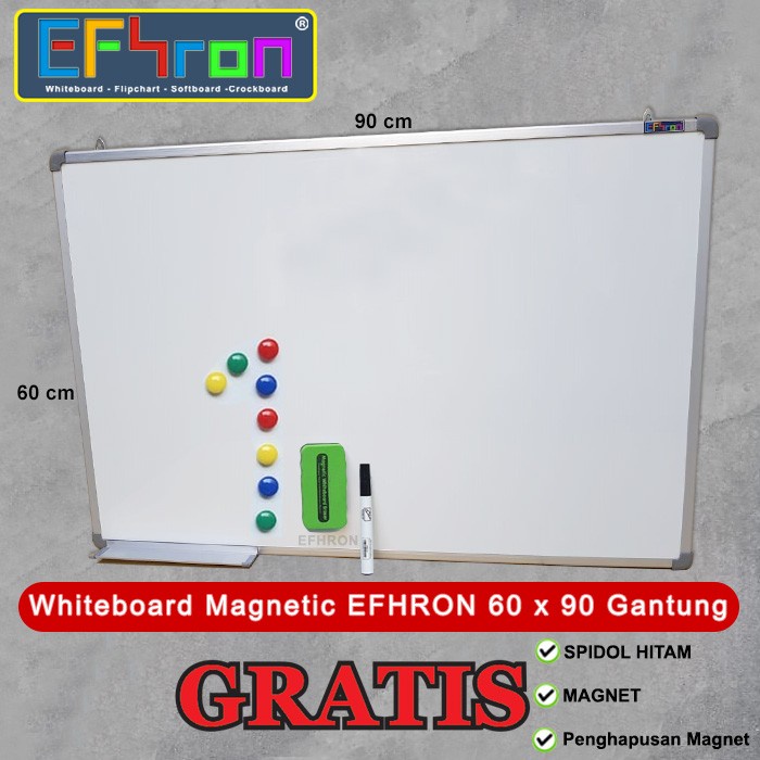 Jual Papan Tulis Whiteboard Magnetic Efhron 60 X 90 Cm Gantung Spdl Htm ...