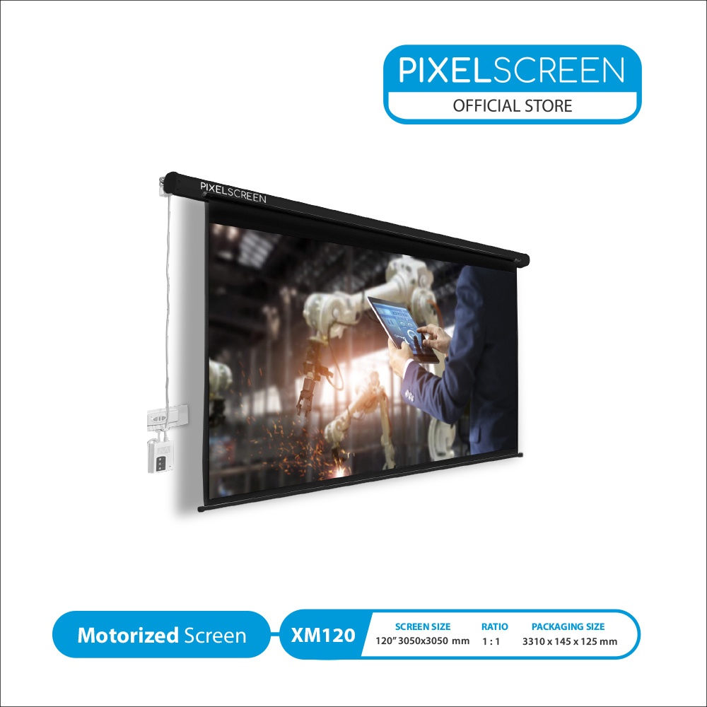 Jual Pixelscreen Screen Projector Motorized 120 inch | Shopee Indonesia