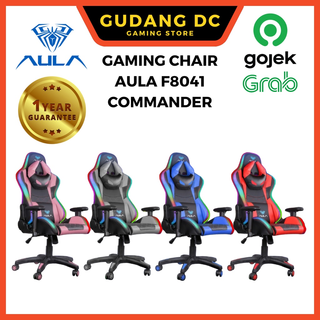 Jual Kursi Gaming / Gaming Chair LED RGB COMMANDER AULA F8041 | Shopee ...