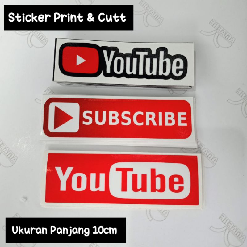 Jual Sticker printing YOUTUBE & SUBSCRIBE | Shopee Indonesia