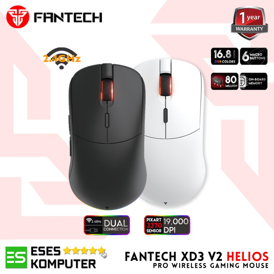 Jual Mouse Fantech XD3 V2 Wireless RGB | Dual Mode | Mouse Gaming ...