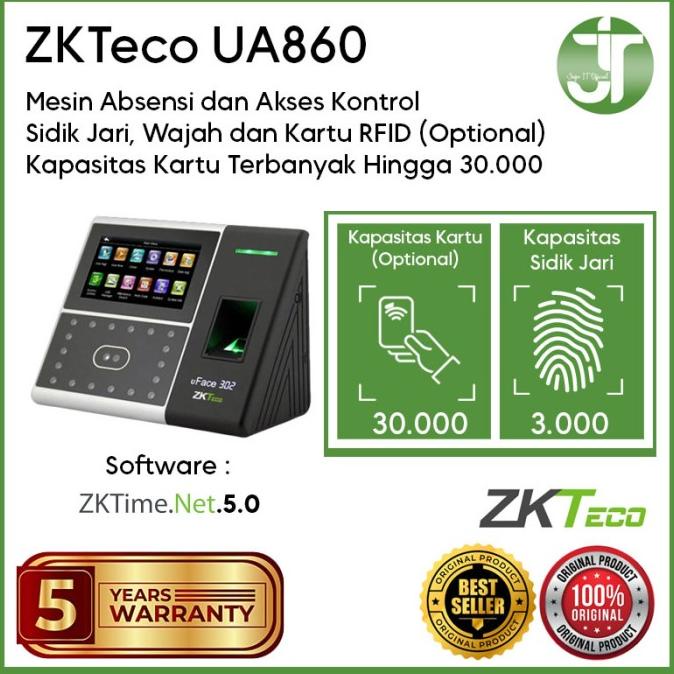 Jual Mesin Absensi Fingerprint Biometric ZKTeco UFace 302 Deteksi Wajah ...