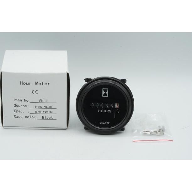 Jual HourMeter SH-1 DC AC 10V-80V Round Hour Meter Gauge Excavator ...
