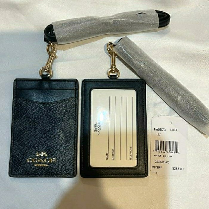 Jual Name Tag Coach Lanyard/Coach Signature Id Card Holder-F65773 ...