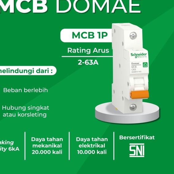 Jual Schneider Electric NEW DOMAE MCB - 1P 20A - DOMF01120 | Shopee Indonesia
