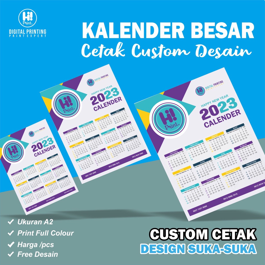 Jual Cetak Kalender Besar,Kalender Jumbo A2 Custom Free Desain | Shopee ...