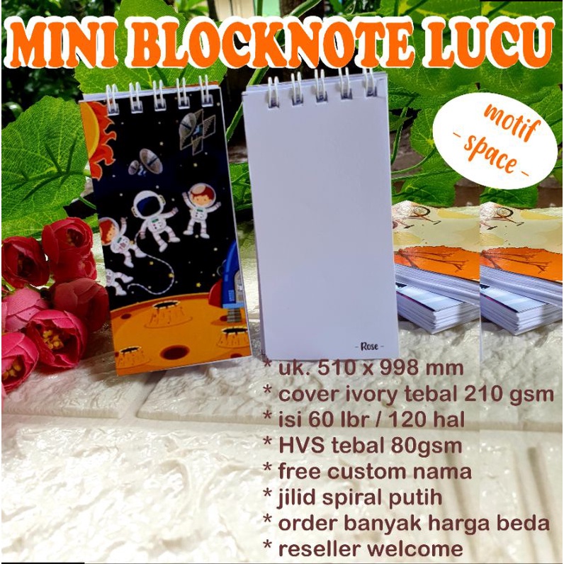 Jual notebook ring mini blocknote aesthetic motif space | Shopee Indonesia