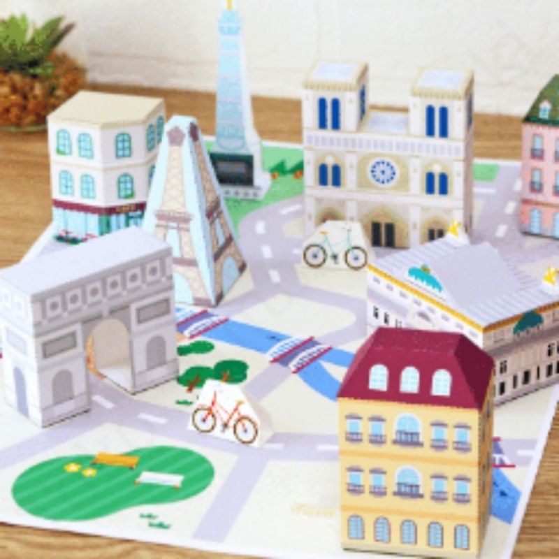 Jual Paper Craft Diorama Peta Paris Papercraft Miniature World ...