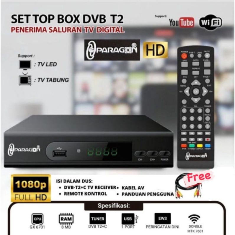 Jual Set Top Box Tv Digital DVB T2 HD EWS / set top box dvb t2 / set box tv digital / box tv ...