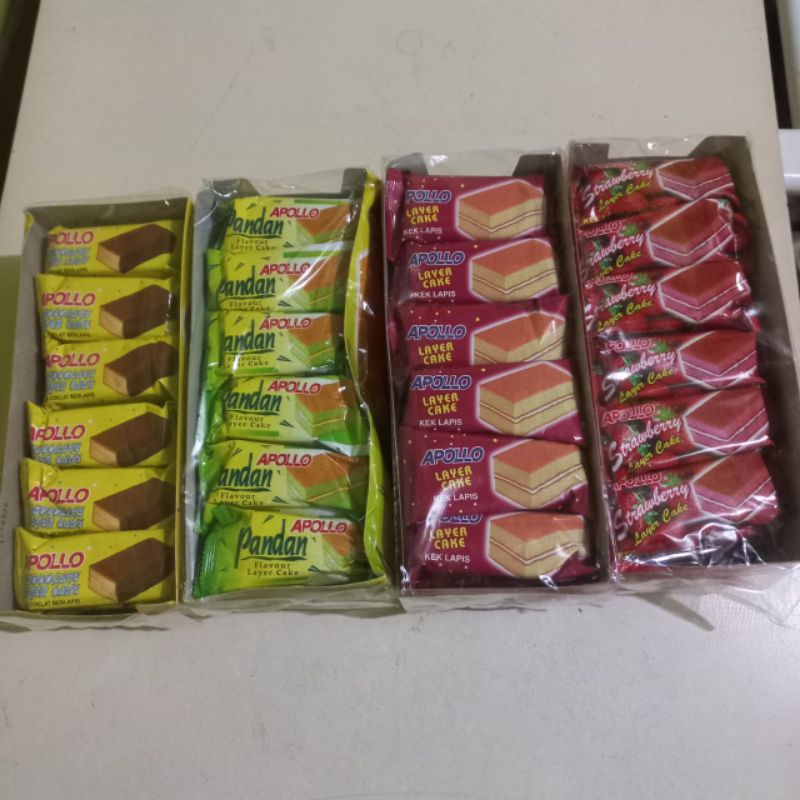 Jual Apollo Bolu Pandan, Coklat, layer, layer strawberry Malaysia Isi ...