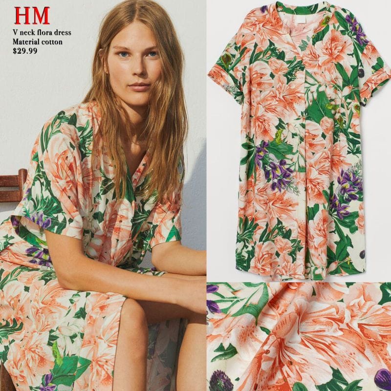 Jual [CIS072] HnM FLORAL V Neck Viscose Dress | Shopee Indonesia