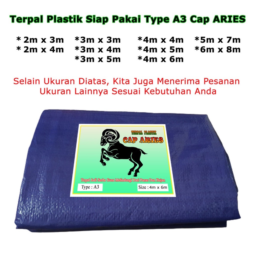 Jual Terpal Jadi A3 Cap Aries Ukuran 4m x 6m ( Harga / Pcs ) | Shopee Indonesia