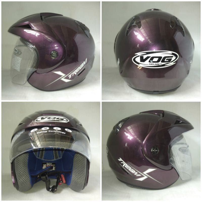 Jual HELM VOG XTREAM SOLID UNGU PULL WARNA | Shopee Indonesia