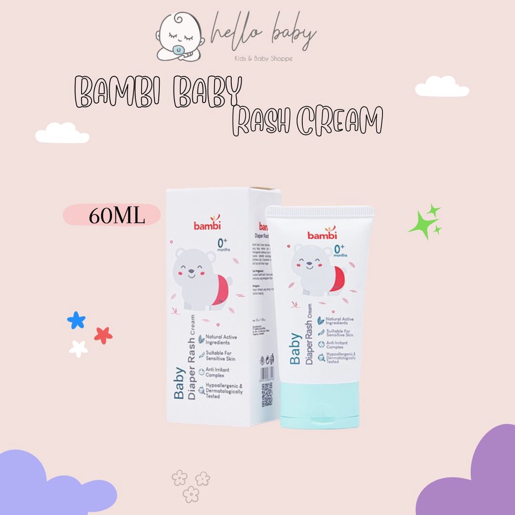 Jual Bambi Baby Diapers Rash Cream 60ml - Krim Ruam Popok Bayi | Shopee ...