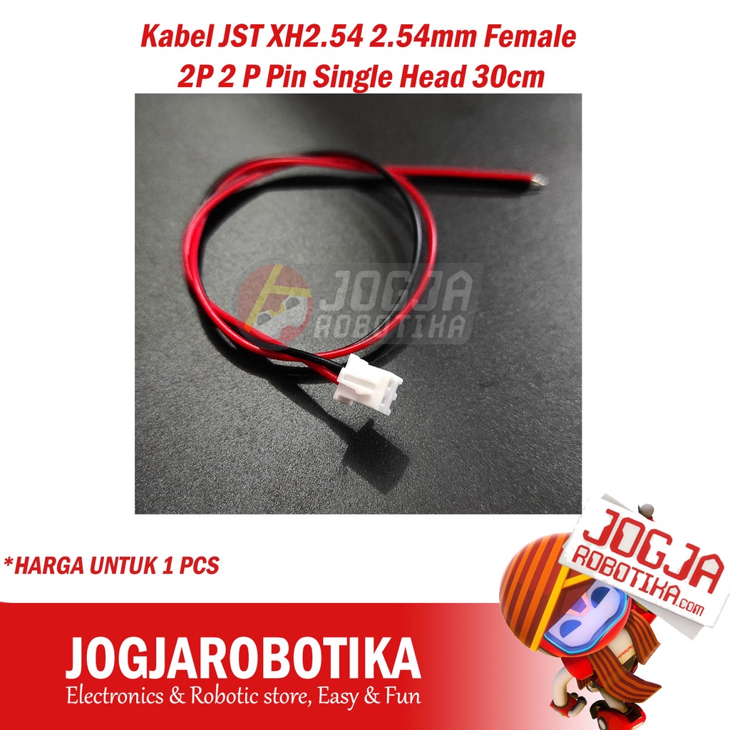 Jual Kabel JST XH2.54 2.54mm Female 2P 2 P Pin Single Head 30cm ...