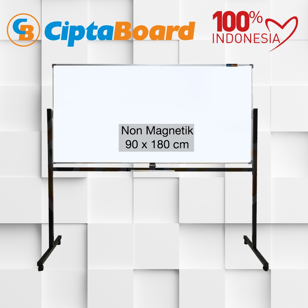 Jual Whiteboard / Papan tulis / Papan board / Mading / Whiteboard Stand Singleface Non Magnet 90 ...