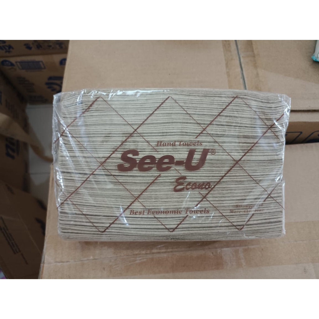 Jual Tissue Hand Towel See-U Econo COKLAT 150 Sheet multifold | Shopee ...