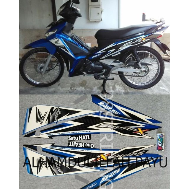 Jual STRIPING LIS STANDAR ORI HONDA SUPRA X 125 F1 FI ONE HEART BIRU ...